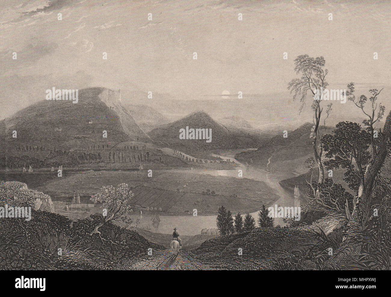 SCOTLAND. River Tay & Kinnoul Hill &c. from East of Craigie 1885 old ...