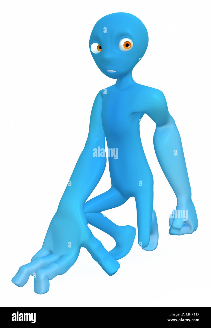 Blue 3d character model figure, over white, isolated Stock Photo - Alamy
