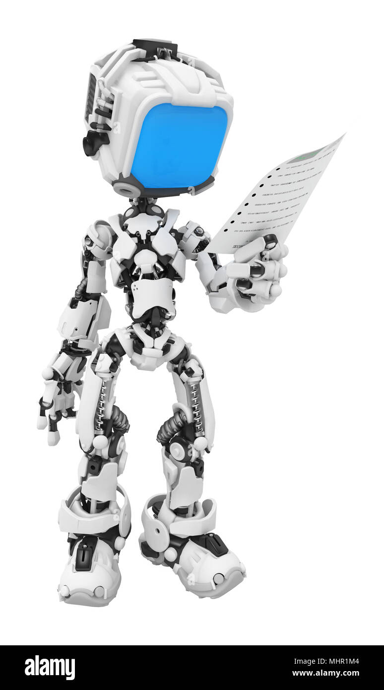 Small 3d robotic figures, over white, isolated Stock Photo - Alamy