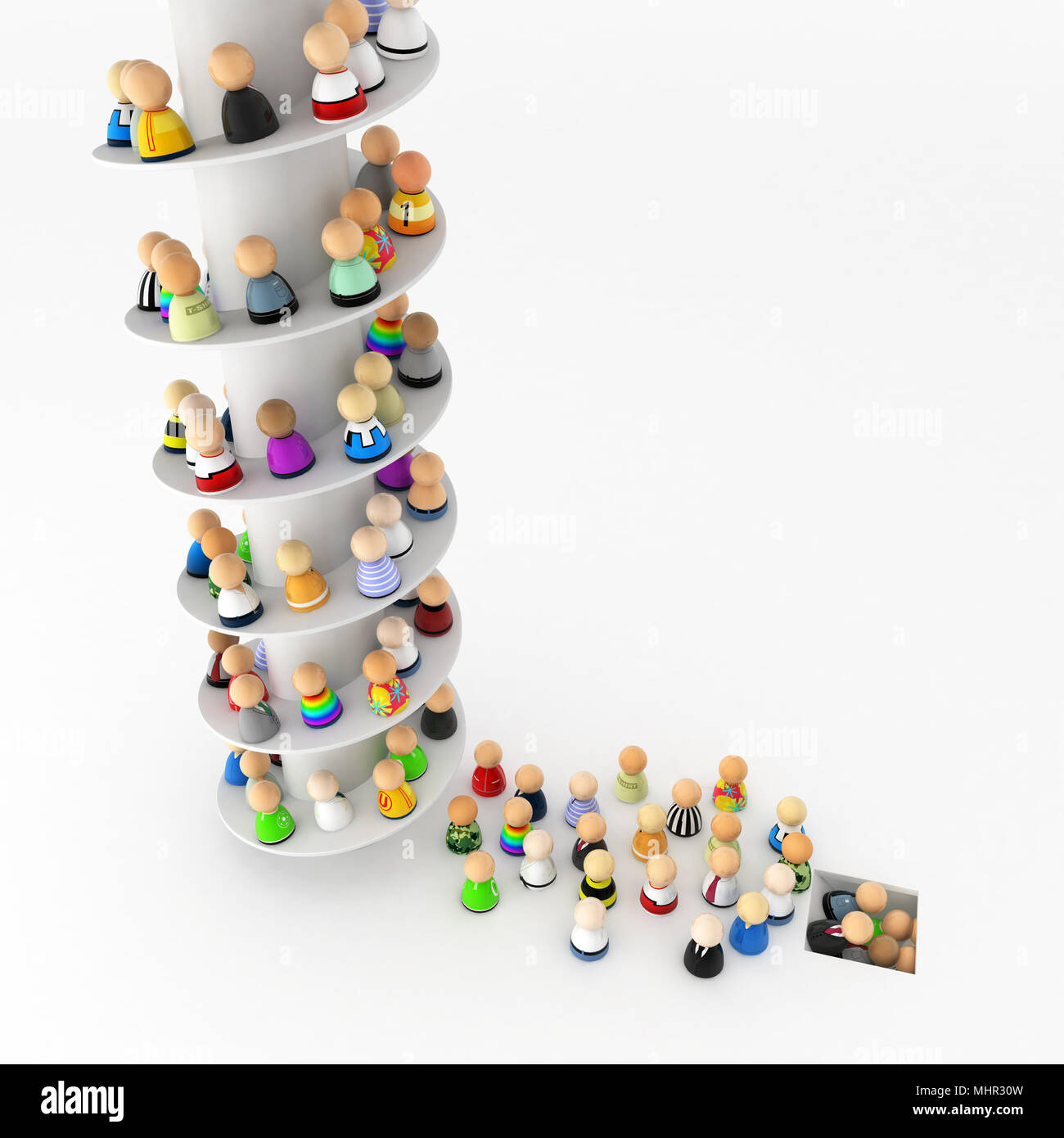 Crowd of small symbolic 3d figures, over white Stock Photo - Alamy