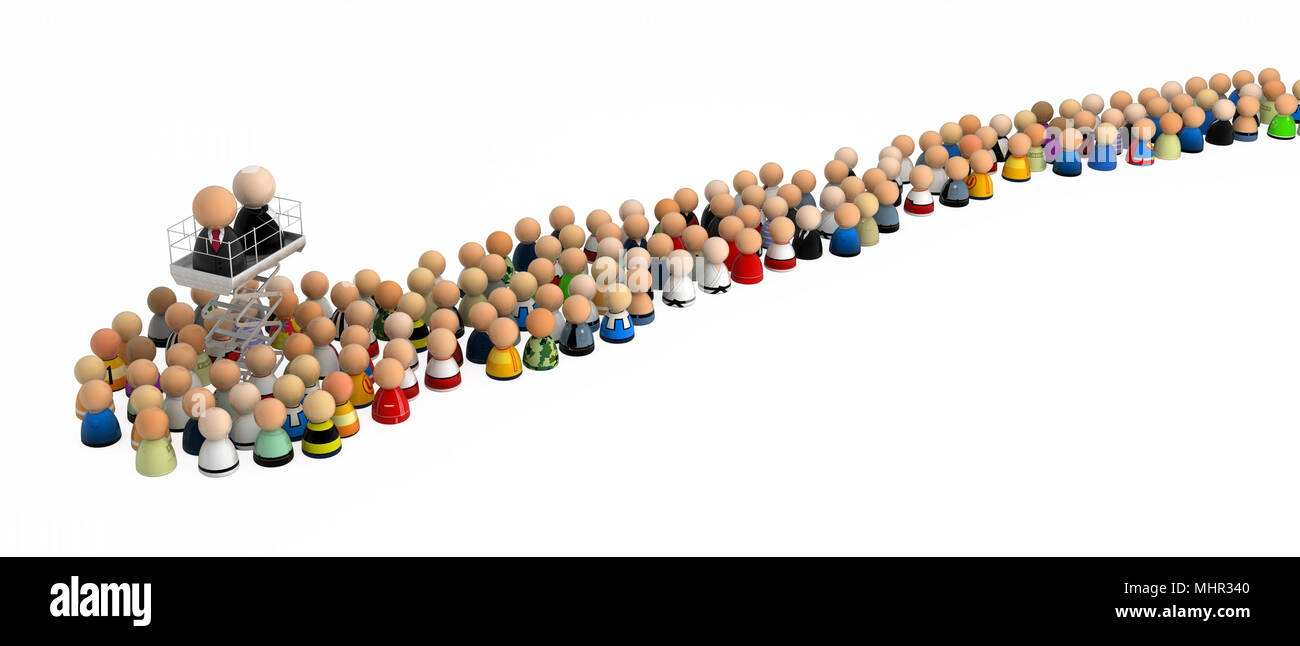 Crowd of small symbolic 3d figures Cut Out Stock Images & Pictures - Alamy