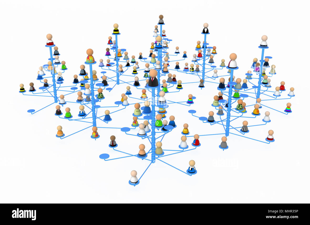 Crowd of small symbolic 3d figures, isolated Stock Photo - Alamy
