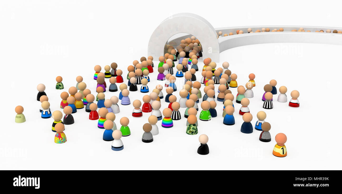 Crowd of small symbolic 3d figures, isolated Stock Photo - Alamy