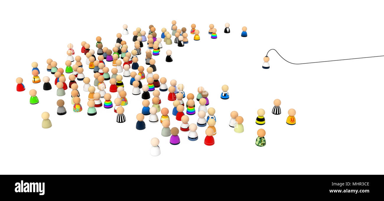 Crowd of small symbolic 3d figures Cut Out Stock Images & Pictures - Alamy