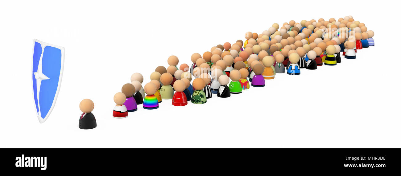 Crowd of small symbolic 3d figures Cut Out Stock Images & Pictures - Alamy