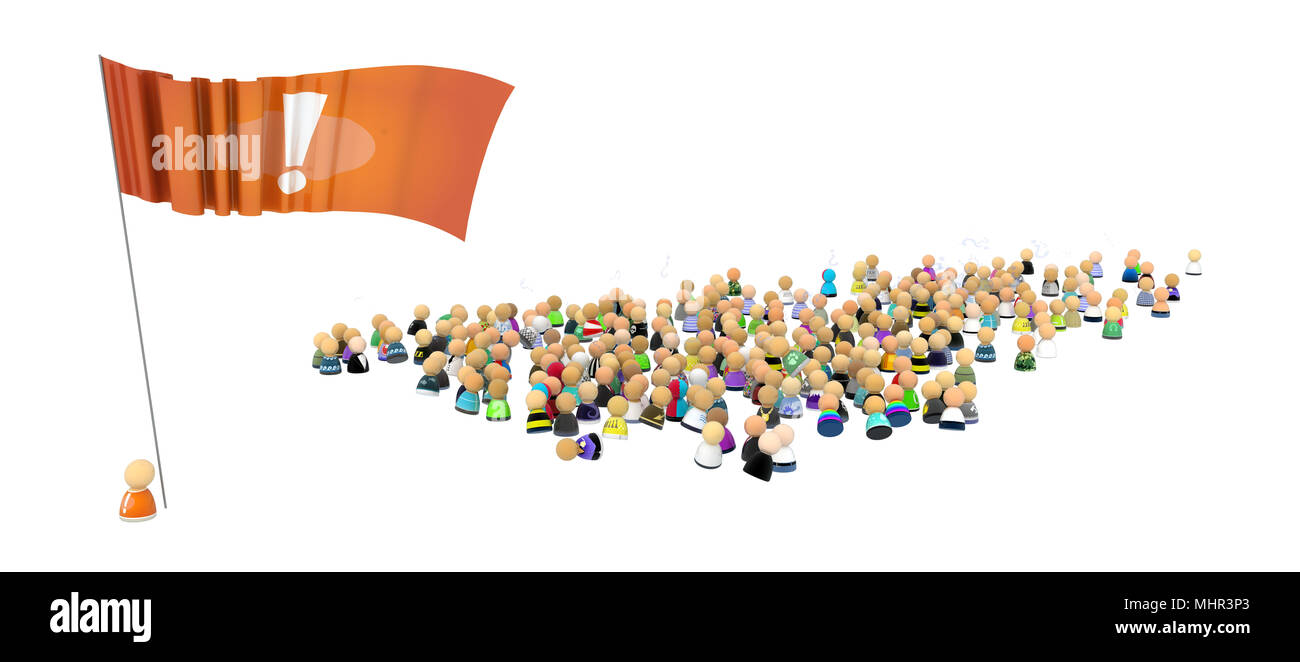 Crowd of small symbolic 3d figures, over white, isolated Stock Photo ...