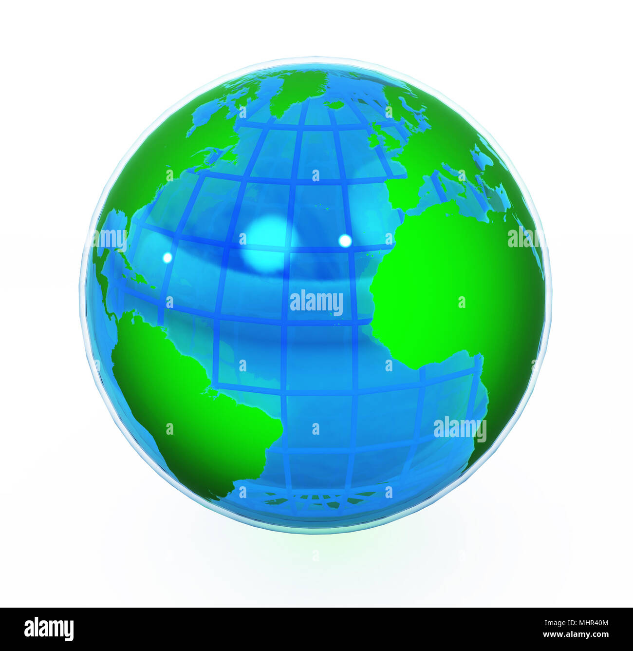 Earth globe 3d rendering, over white, isolated Stock Photo - Alamy