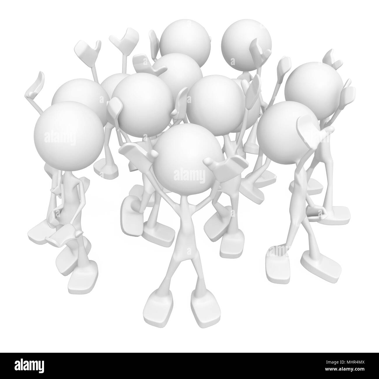 Small 3d character figures, over white, isolated Stock Photo - Alamy