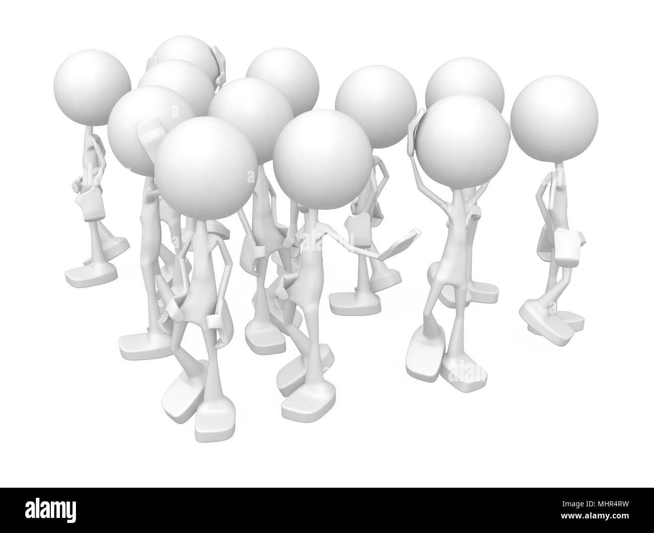 Small 3d character figures, over white, isolated Stock Photo - Alamy