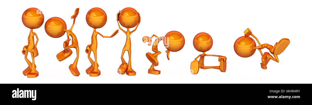 Small 3d character figures, over white, isolated Stock Photo - Alamy