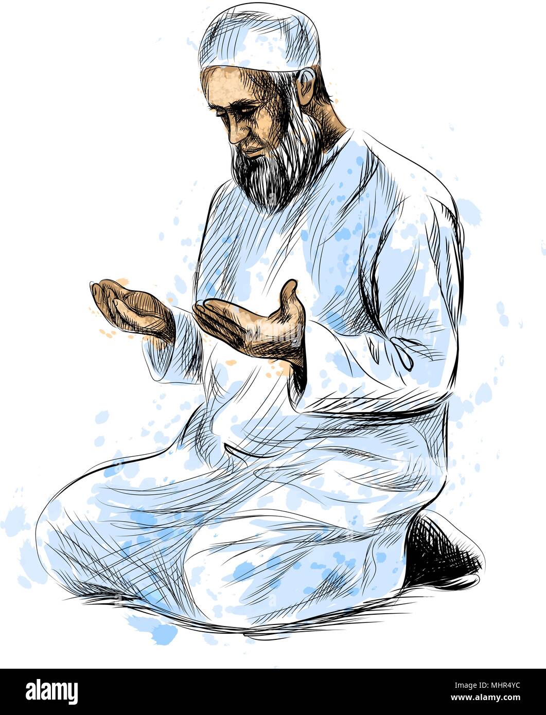 Muslim man Stock Vector Images - Alamy