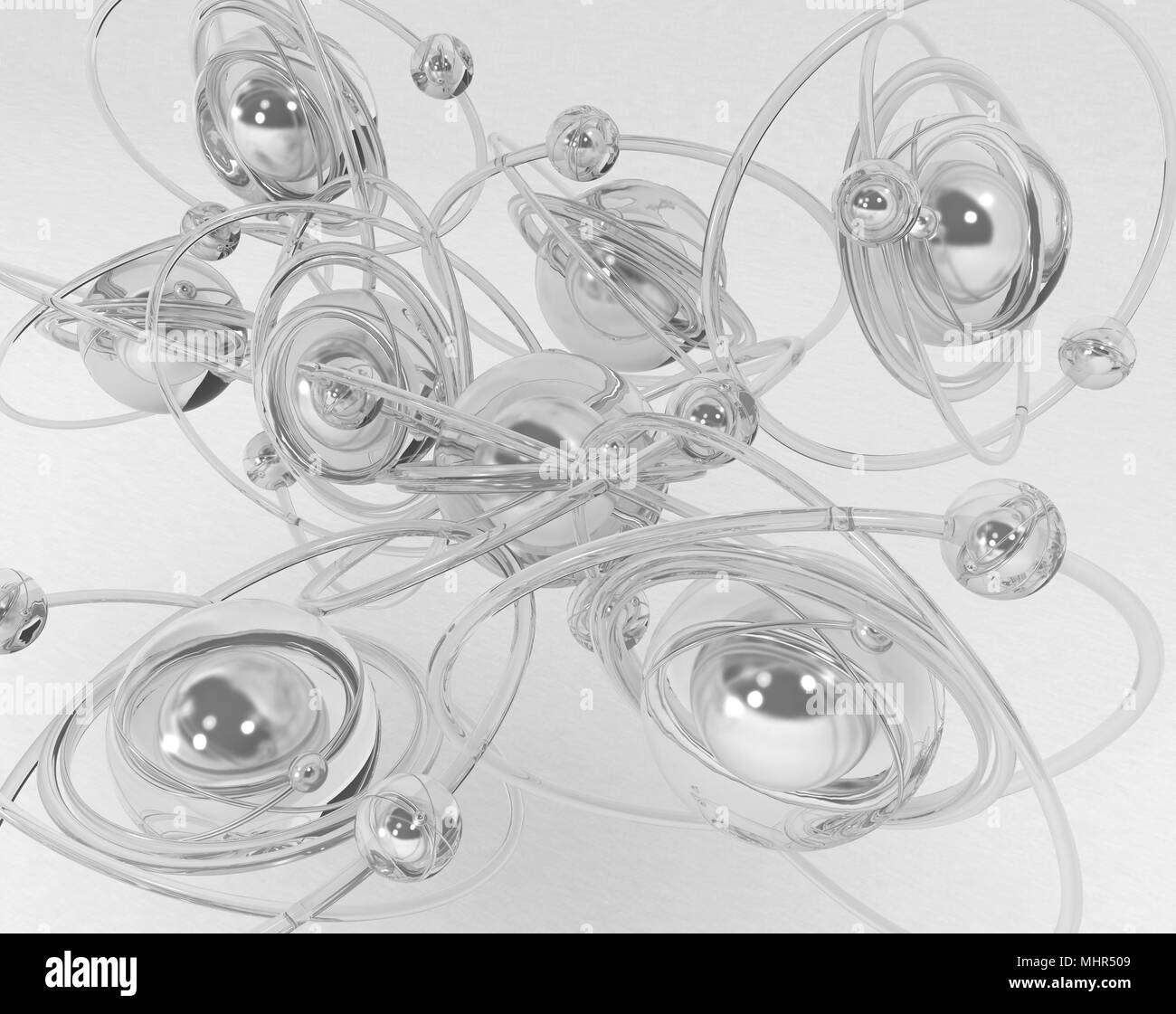 shiny orbit sphere group abstract 3d rendering Stock Photo - Alamy