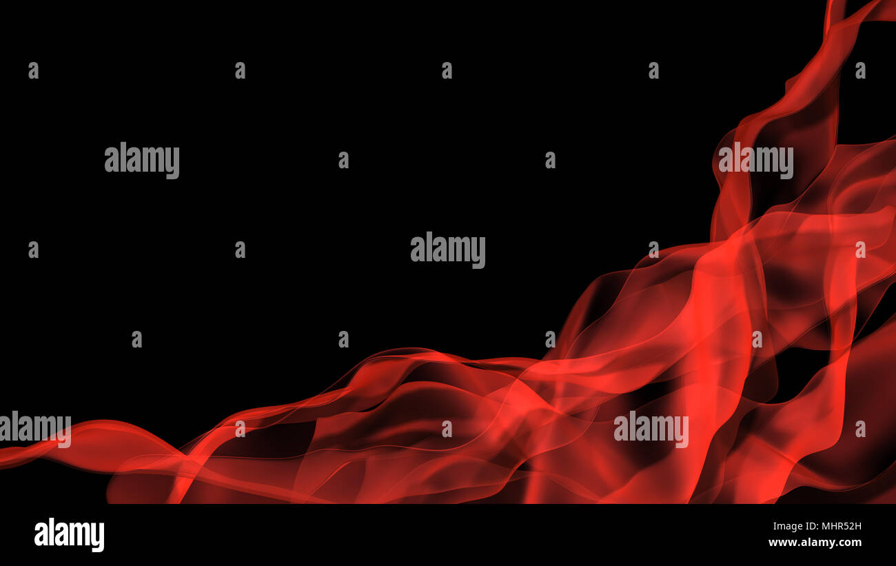 Red 3d smoke effect over black horizontal background Stock Photo - Alamy