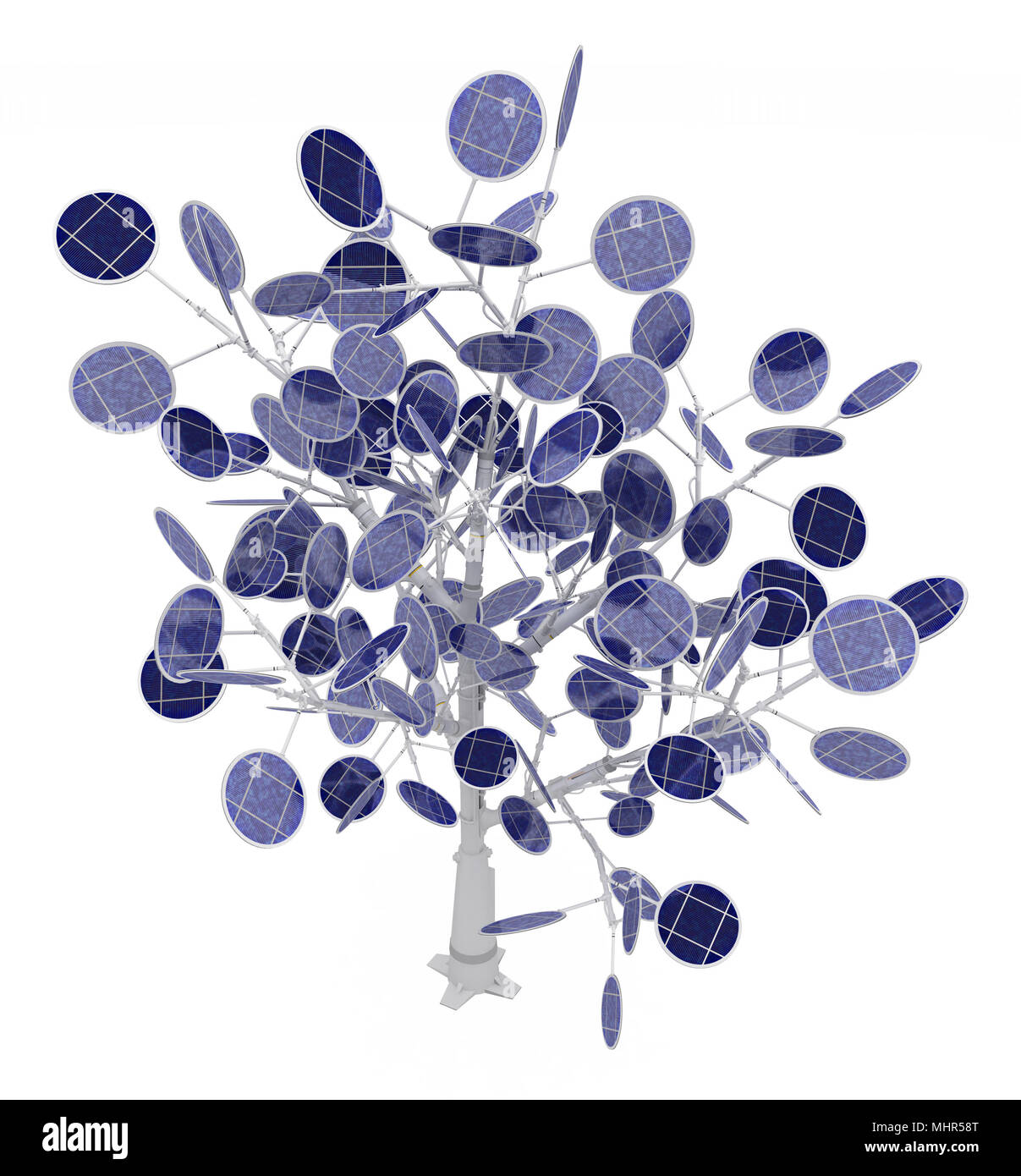 Solar power tree 3d, over white, isolated Stock Photo - Alamy