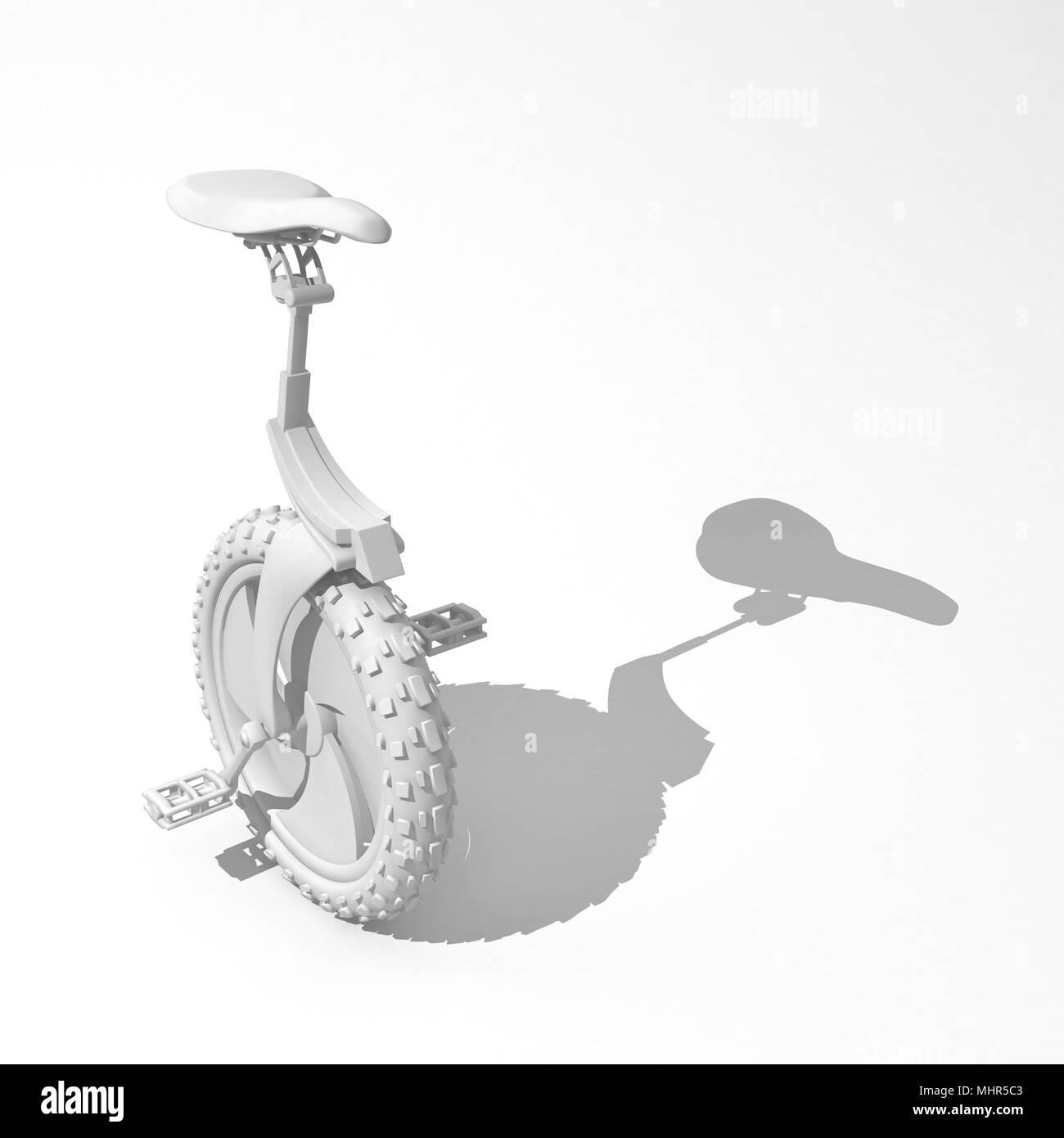 Modern 3d unicycle model, over white, isolated Stock Photo - Alamy