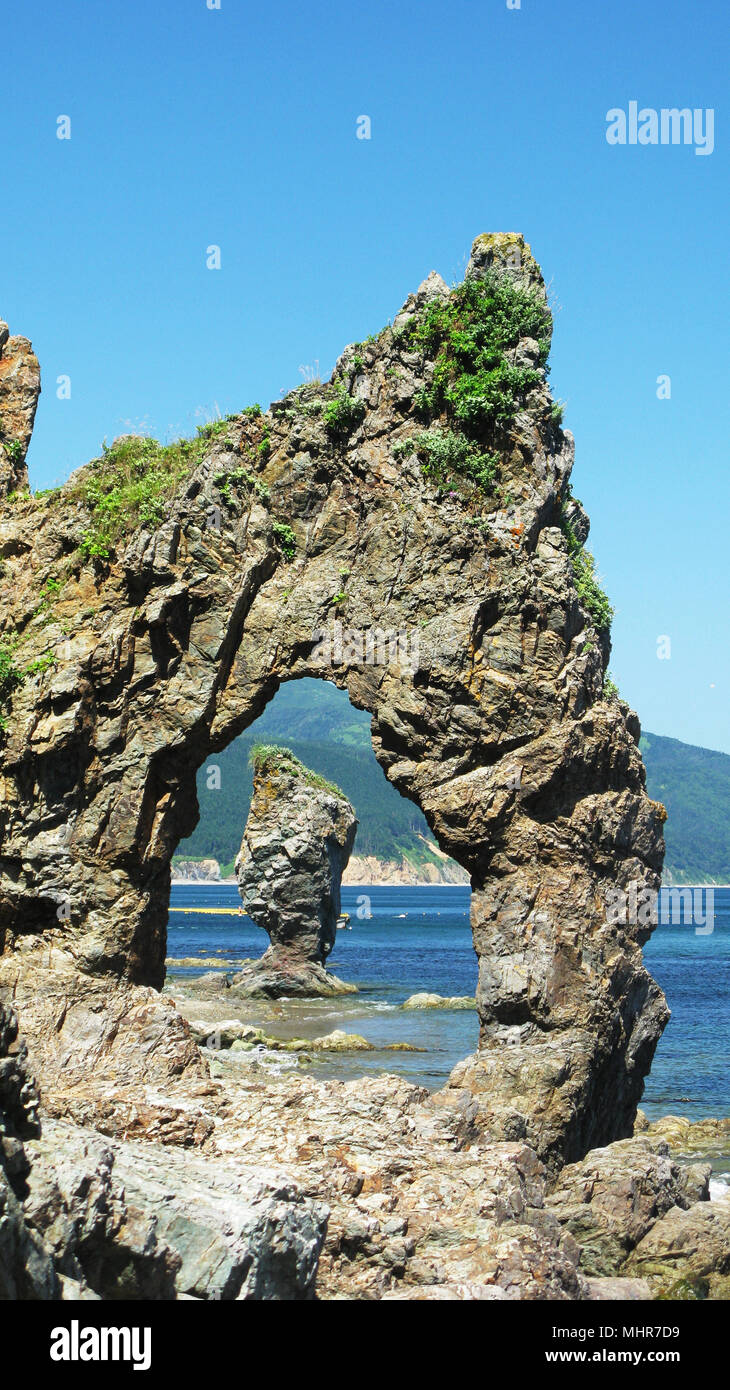 Cape Velikan giant, nature sculpture, Sakhalin island Russia Stock ...