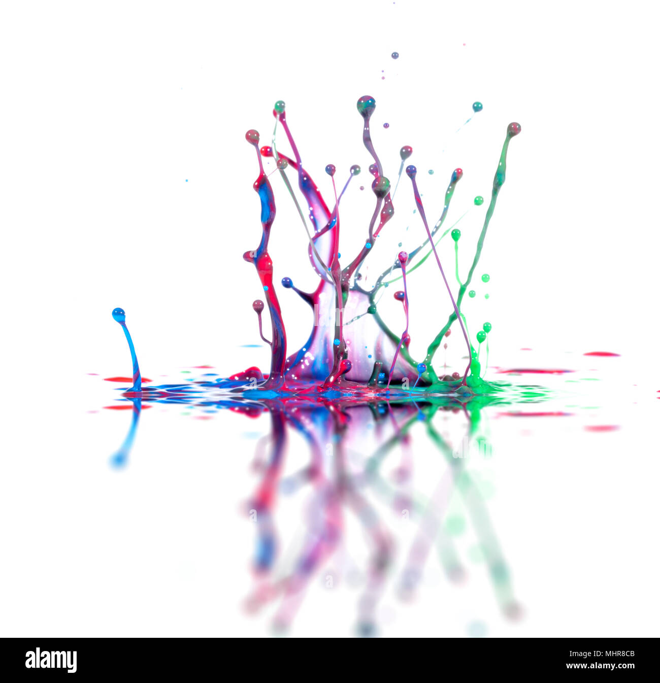 Splash of color ink on white background Stock Photo - Alamy