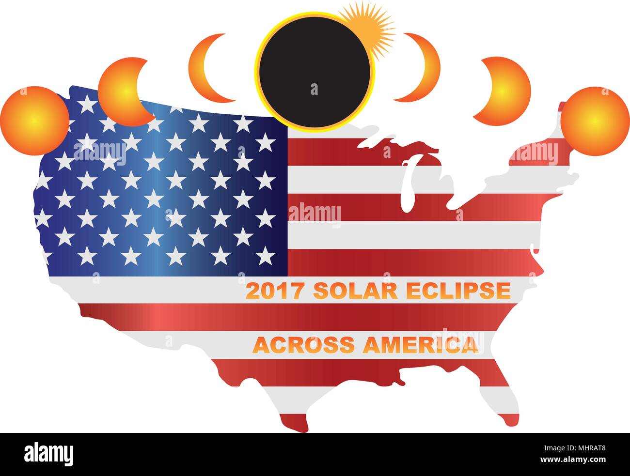 Solar eclipse map 2017 hi-res stock photography and images - Alamy