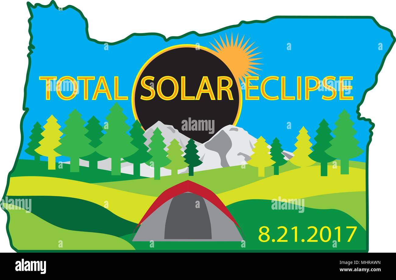 2017 Total Solar Eclipse Path across Oregon State camping tent color ...