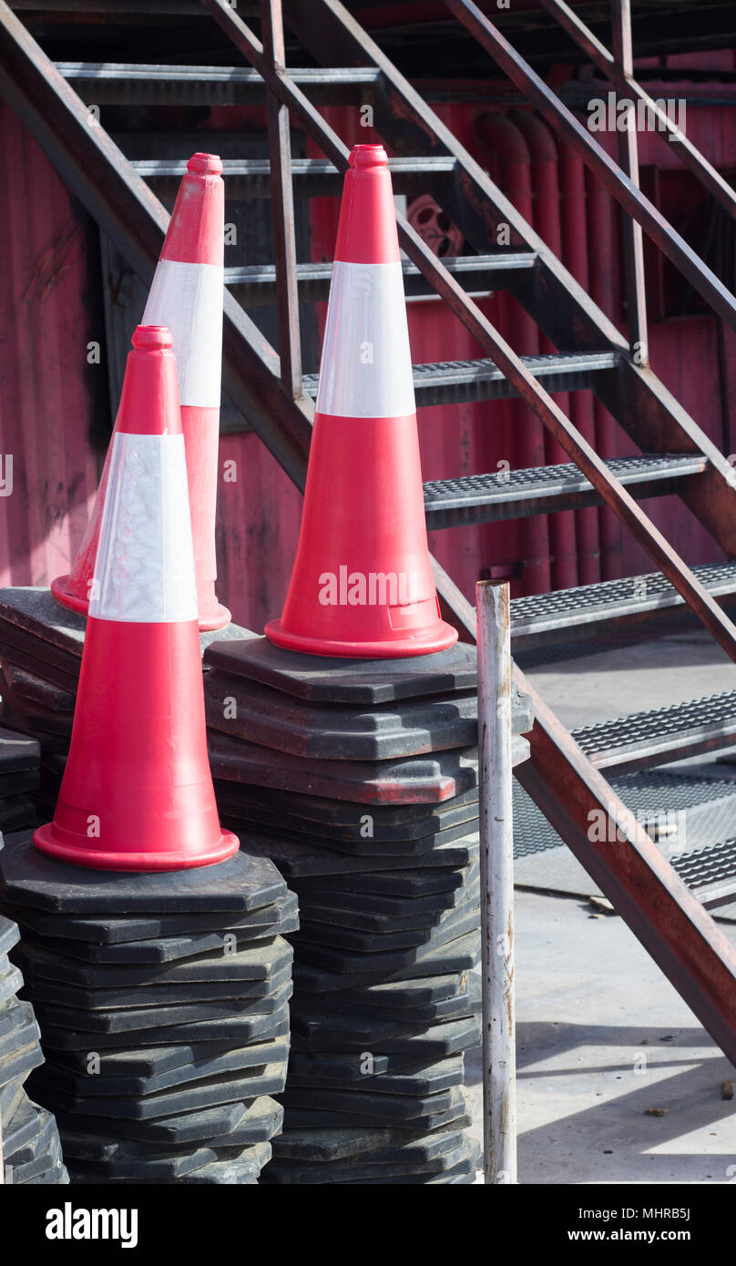 Fire station firefighter training equipment Traffic cones bollards used ...