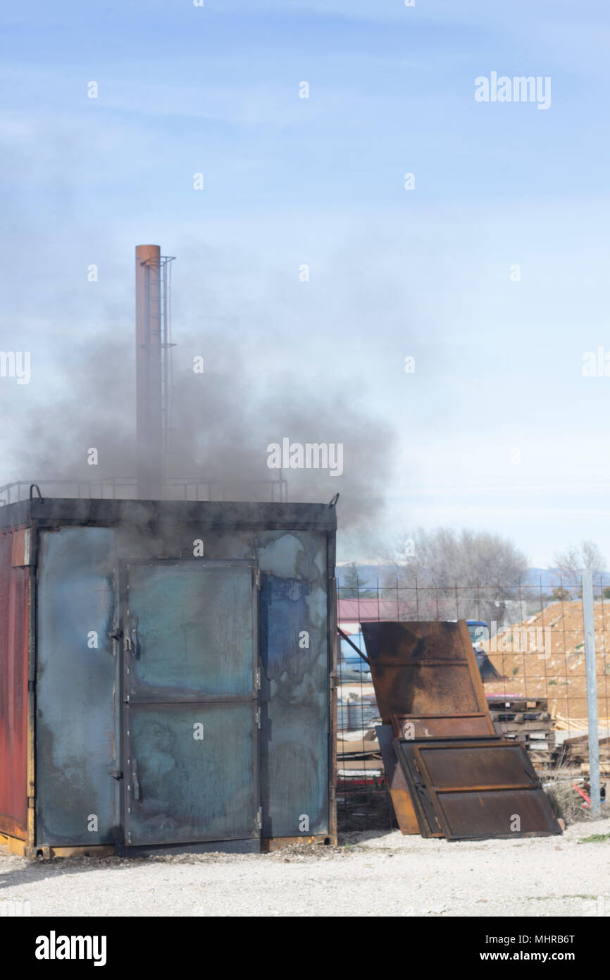 Fire station firefighter training equipment used by fireman to simulate ...