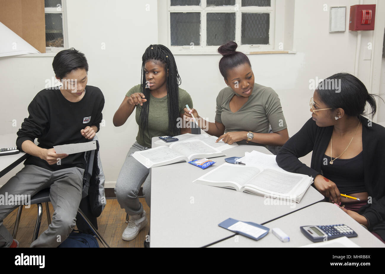 College bound high school students participate in a College Now program ...