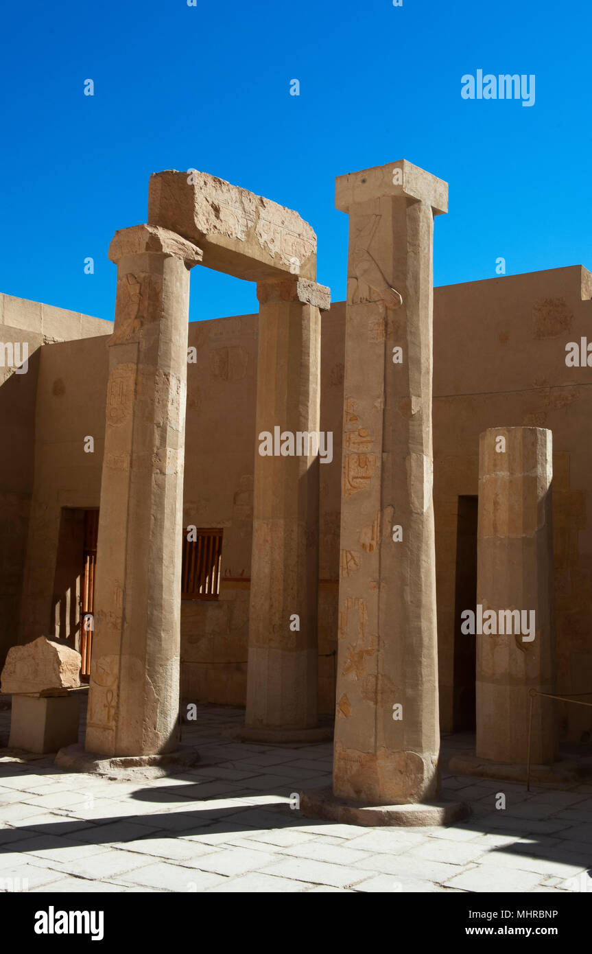 Columns of the shrine of Tuthmosis I in the Third Court of Queen ...