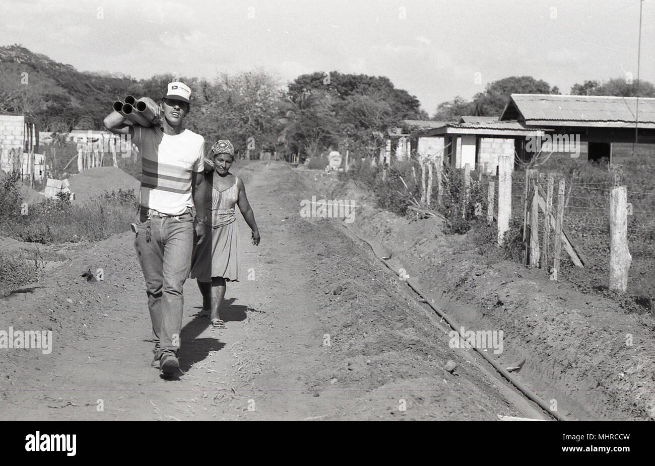 Black and white photo of people going about daily life in Costa Rica ...