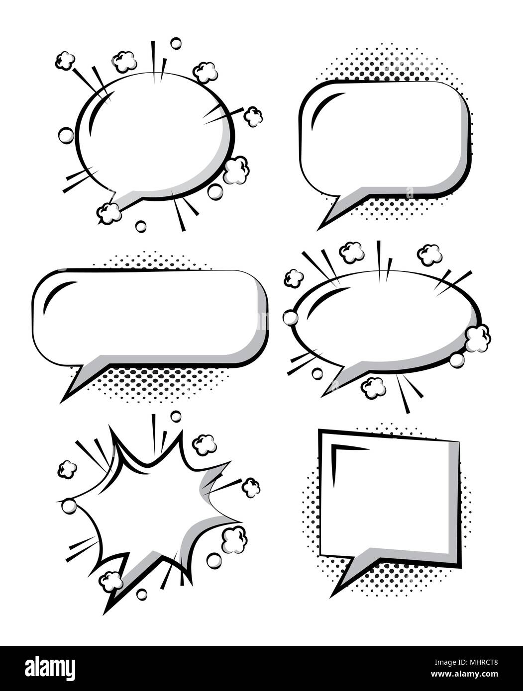 Wow speech bubble retro Black and White Stock Photos & Images - Alamy