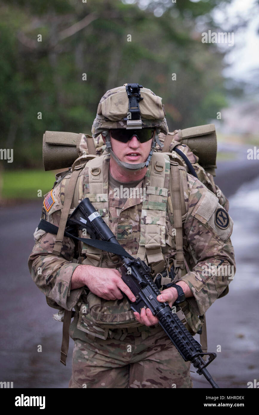 Sgt. Jeffrey O. Embry of the 411th Engineer Battalion competes in the ...