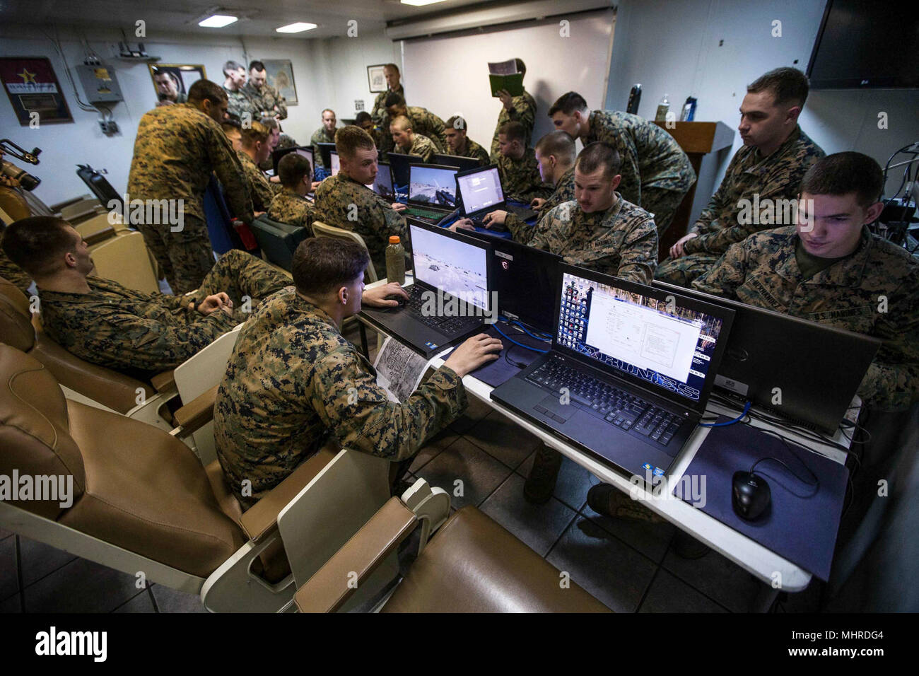 MEDITERRANEAN SEA (March 3, 2018) U.S. Marines assigned to Battalion ...
