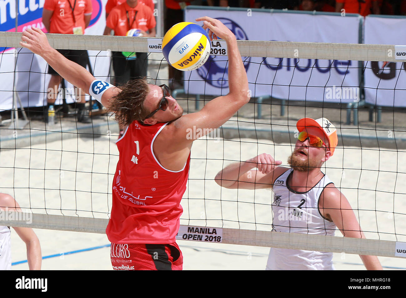 Manila, Philippines. 3rd May, 2018. Felix Friedl (L) of Austria ...