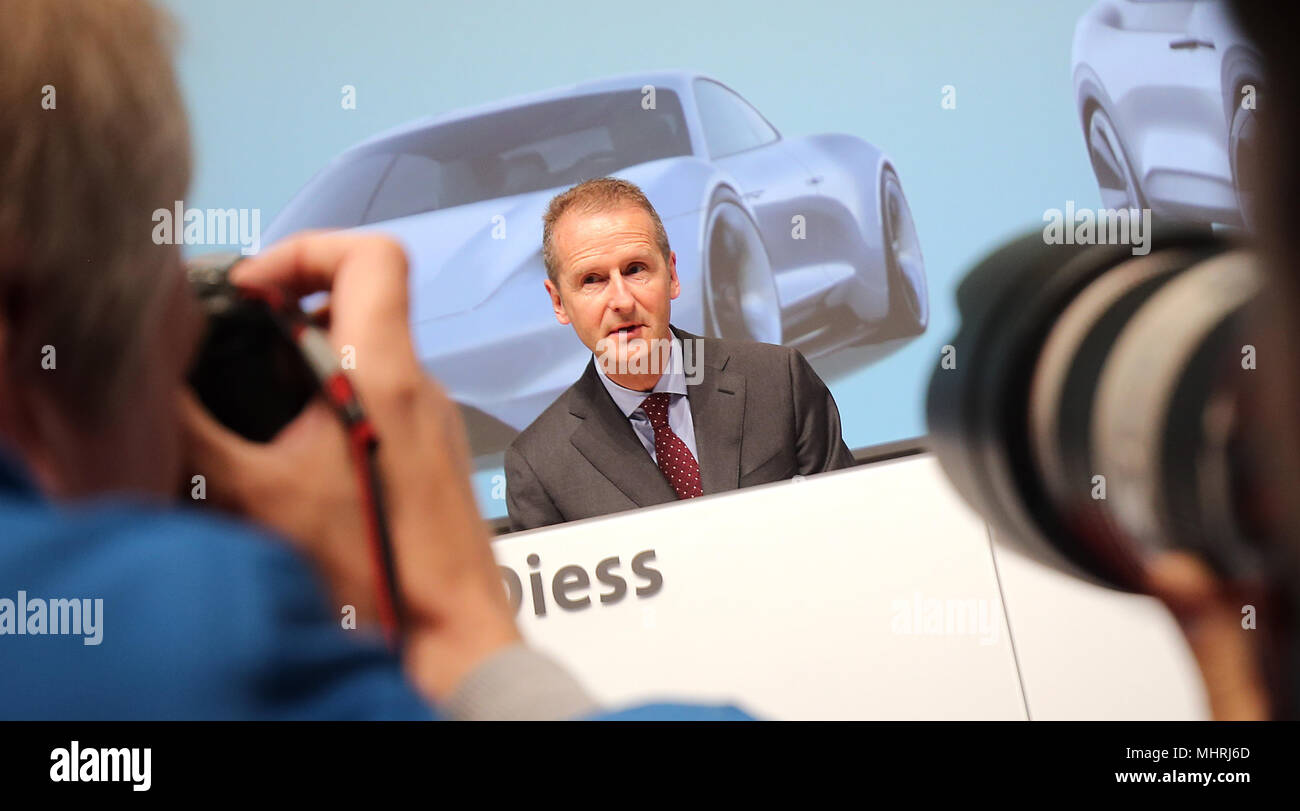 03 May 2018, Germany, Berlin: Herbert Diess, CEO of Volkswagen AG, at ...
