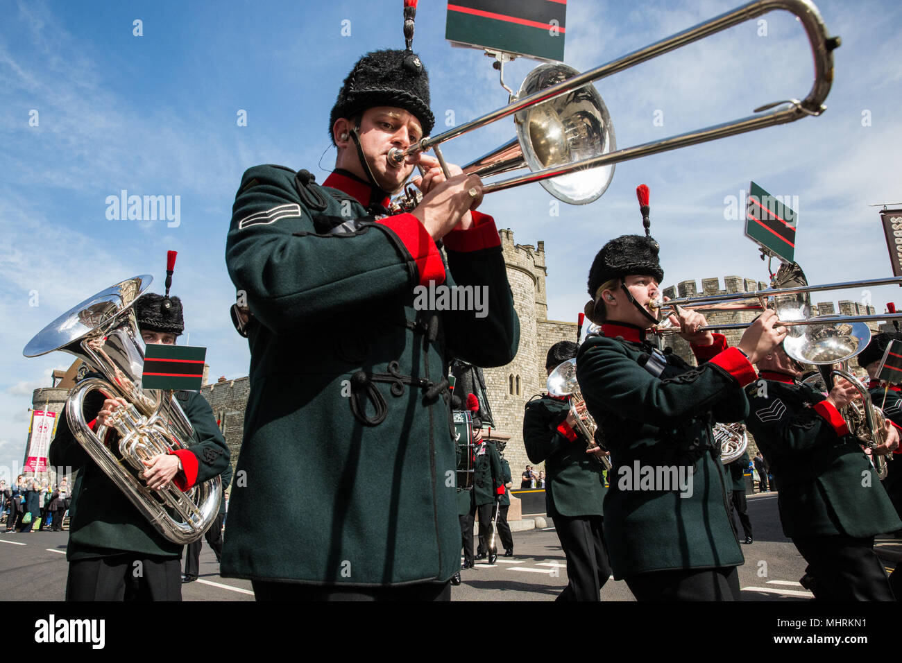 Windsor, UK. 3rd May, 2018. The Changing of the Guard ceremony by the ...
