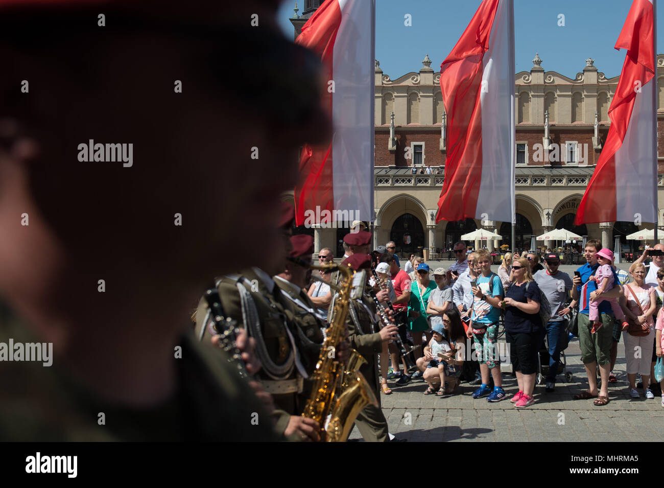 Krakow, Poland. 3rd May, 2018. Militaries, citizens and scouts of ...
