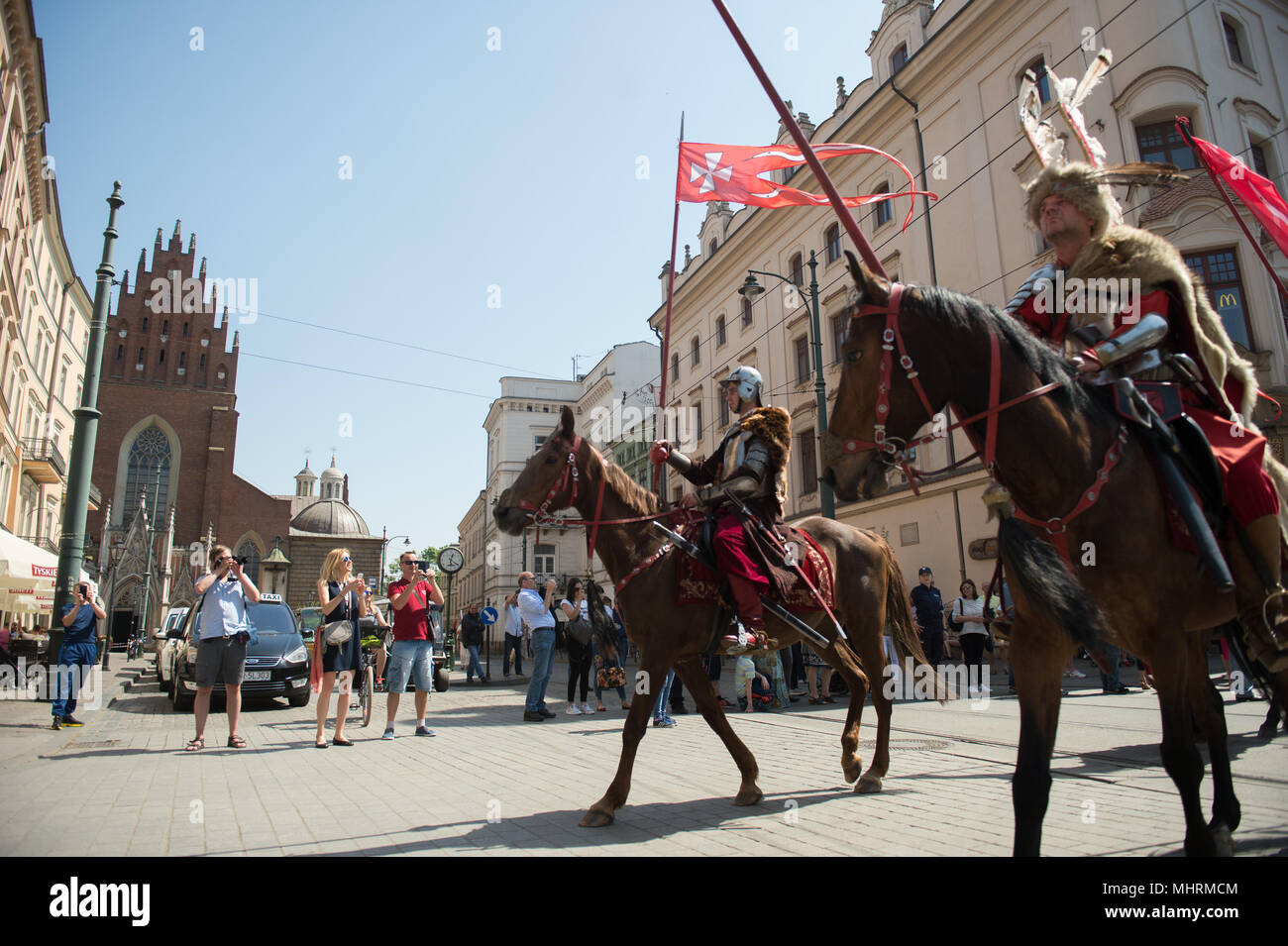 Krakow, Poland. 3rd May, 2018. Militaries, citizens and scouts of ...
