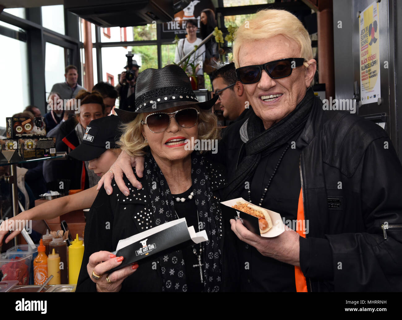 03 May 2018, Germany, Bad Muenstereifel: Folk singer Heino and his wife ...