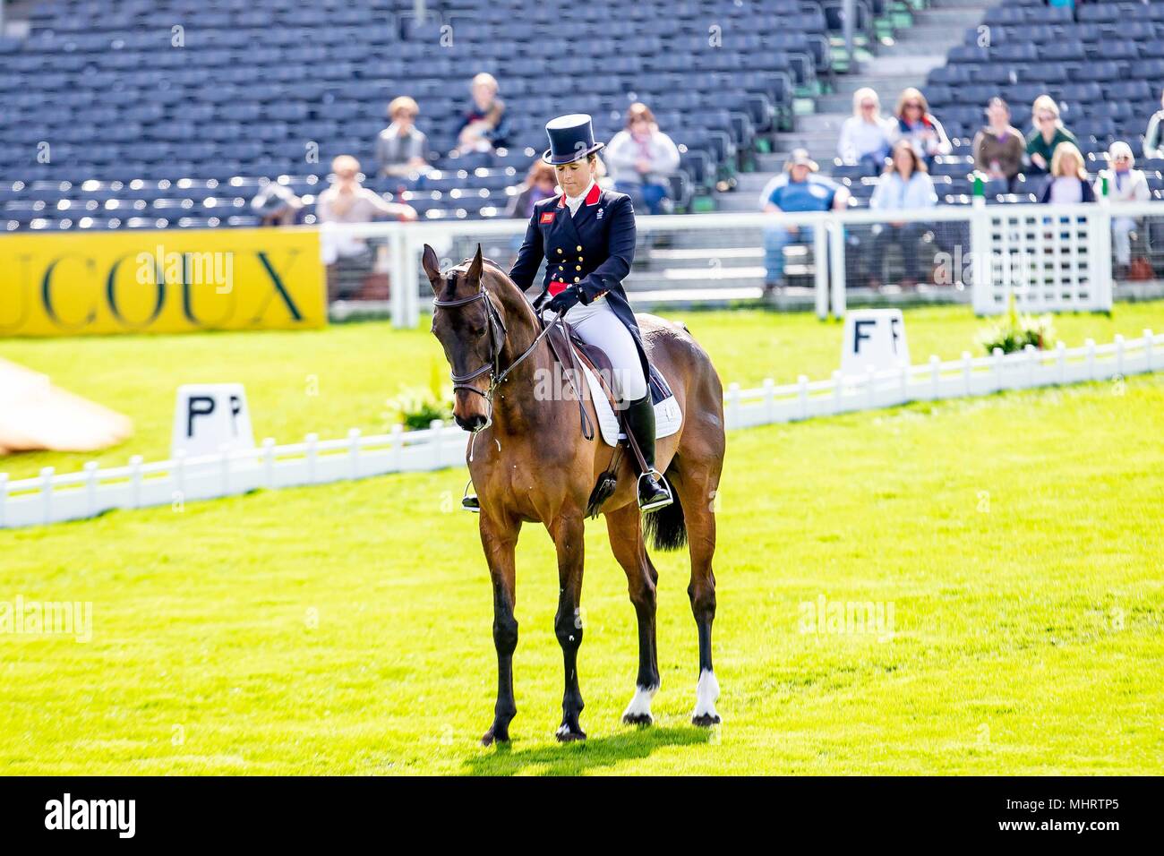Badminton, UK. 3rd May 2018. Afternoon Dressage. Pippa Funnell. Billy ...