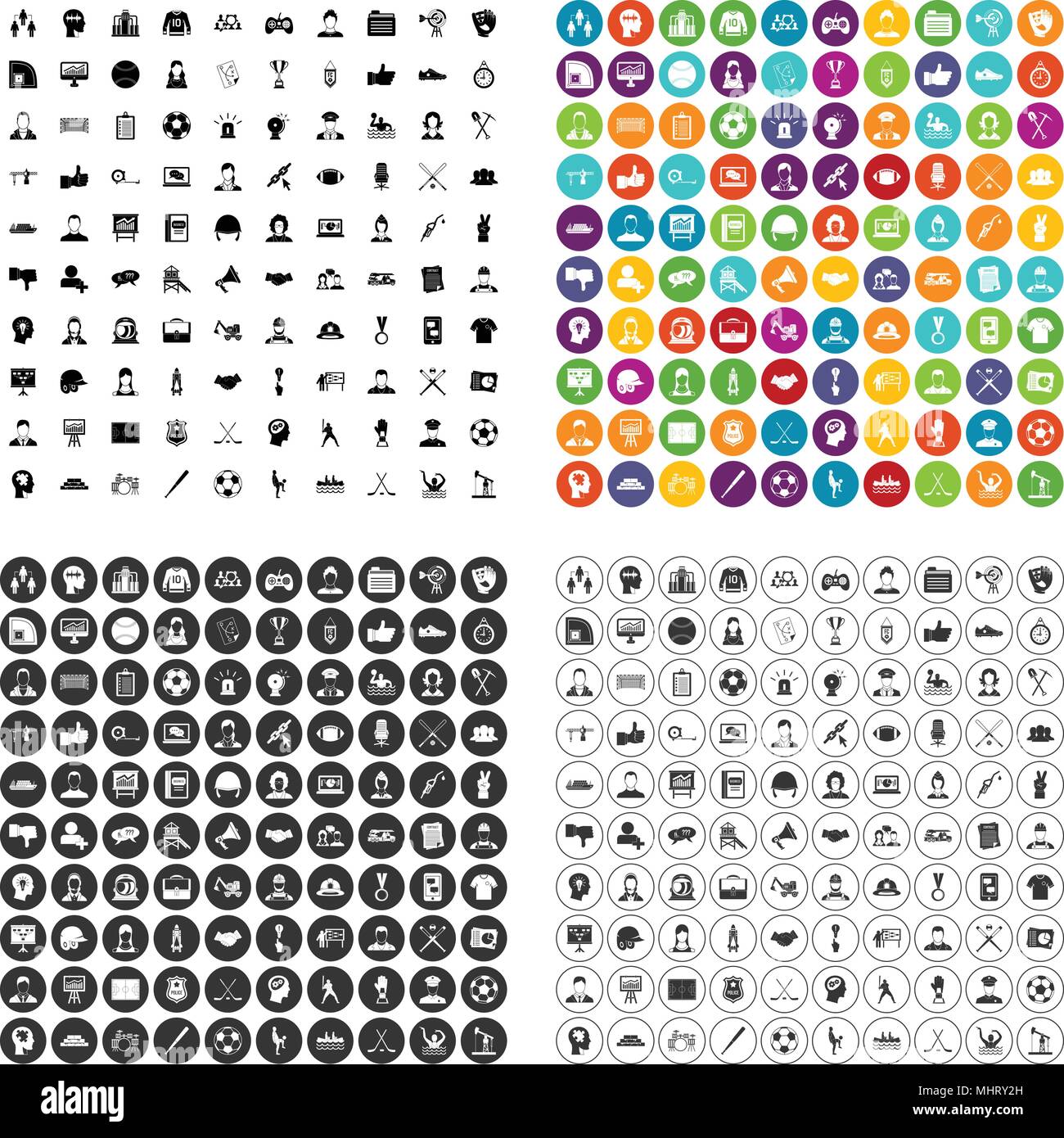 100 team player icons set vector variant Stock Vector Image & Art - Alamy