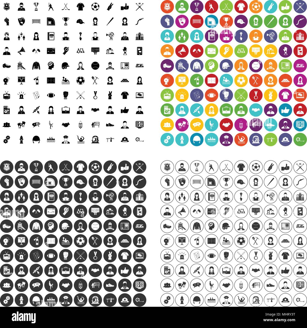 100 team spirit icons set vector variant Stock Vector Image & Art - Alamy