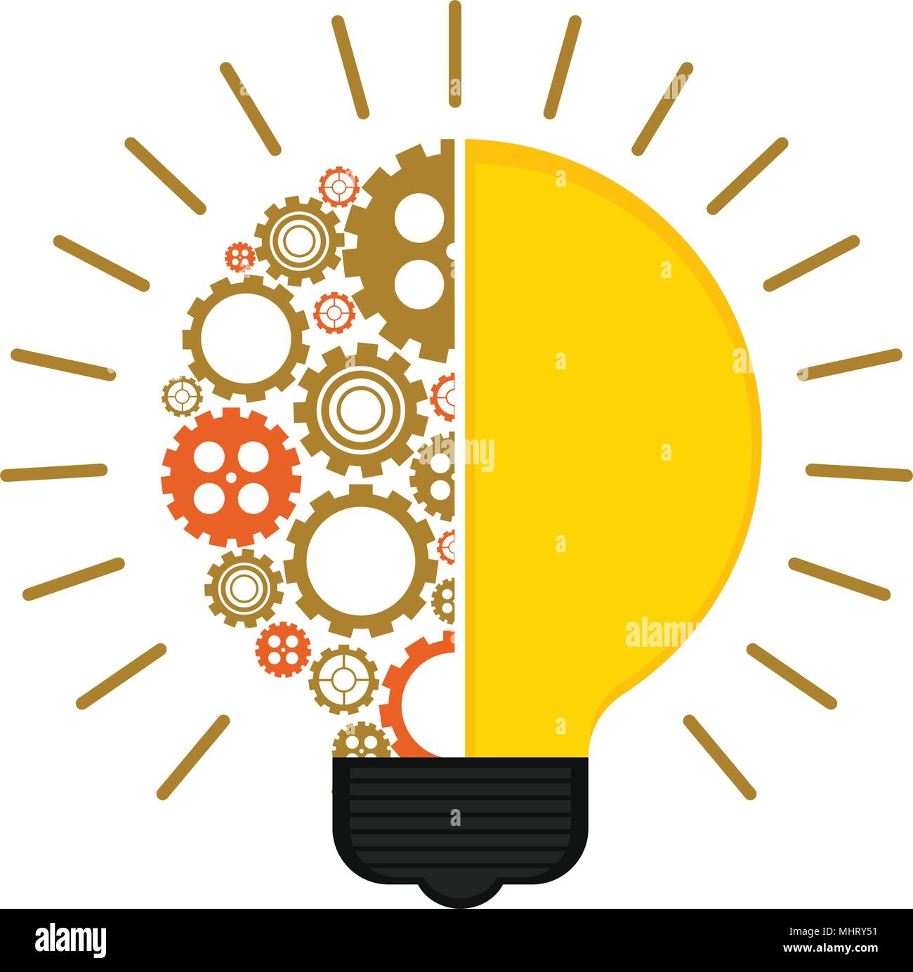 Gear lightbulb icon Stock Vector Images - Alamy