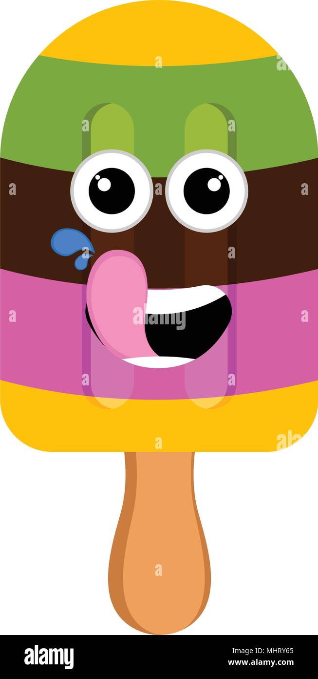 Happy popsicle emoticon Stock Vector Image & Art - Alamy