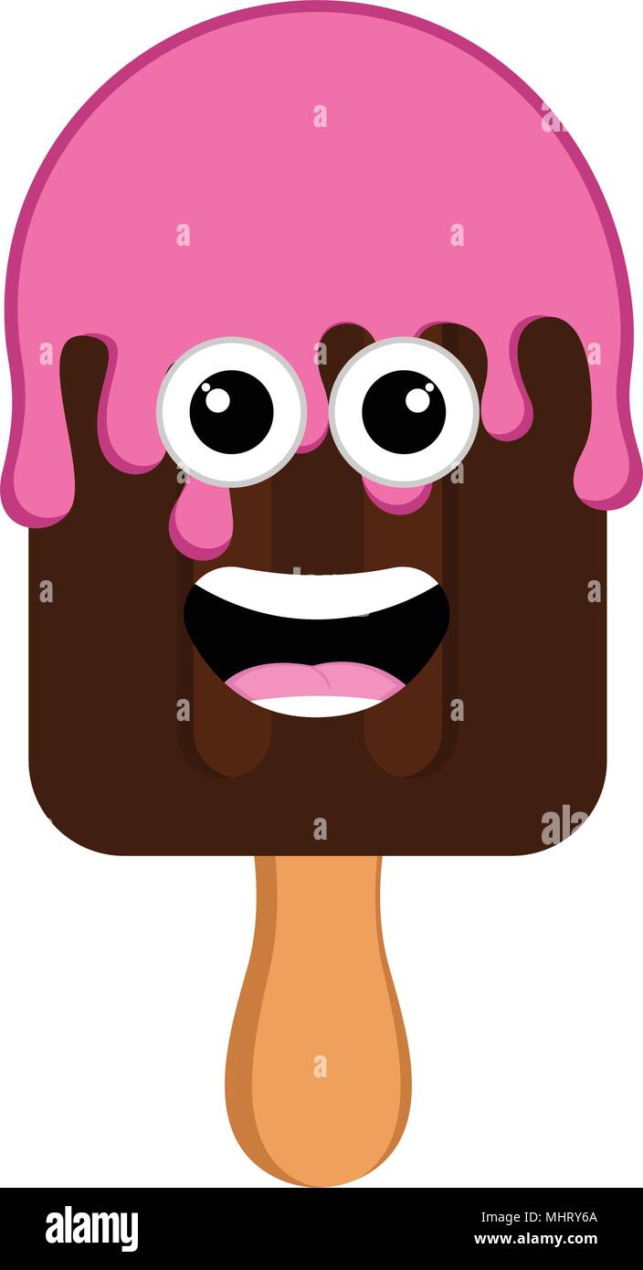 Happy popsicle emoticon Stock Vector Image & Art - Alamy