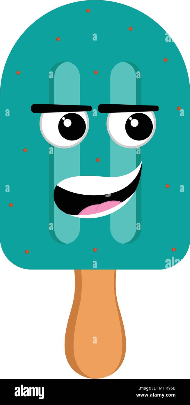Happy popsicle emoticon Stock Vector Image & Art - Alamy