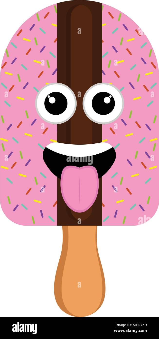 Happy popsicle emoticon Stock Vector Image & Art - Alamy