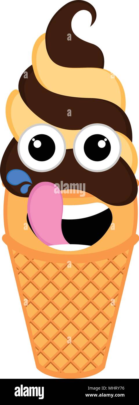 Happy sundae emoticon Stock Vector Image & Art - Alamy