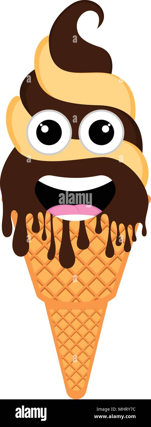 Happy sundae emoticon Stock Vector Image & Art - Alamy