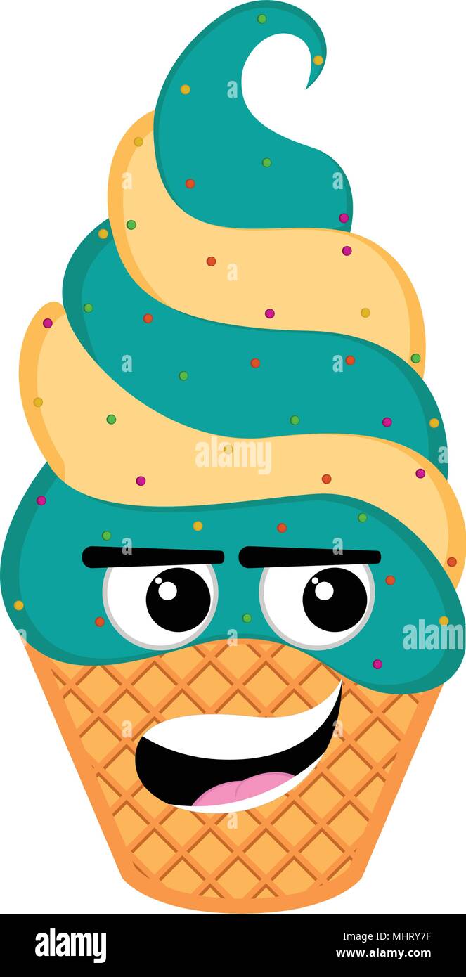 Happy sundae emoticon Stock Vector Image & Art - Alamy