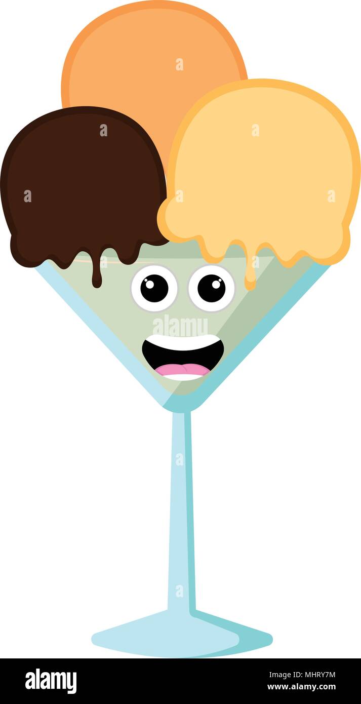 Happy sundae emoticon Stock Vector Image & Art - Alamy