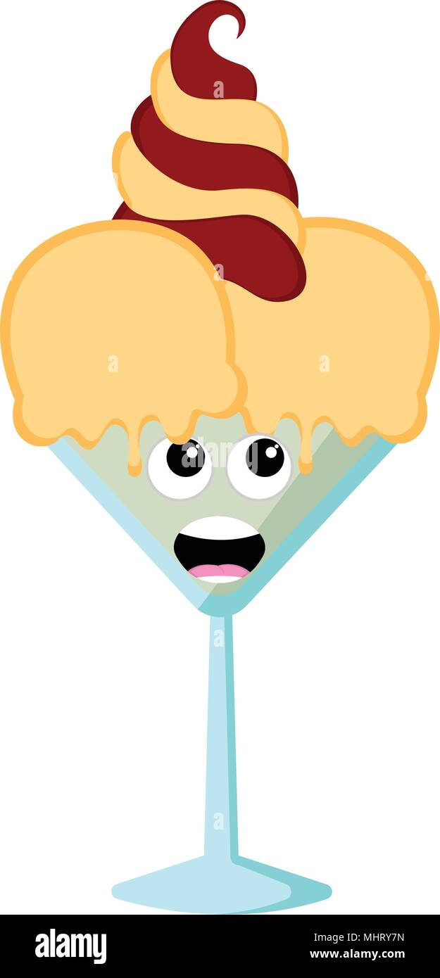 Happy sundae emoticon Stock Vector Image & Art - Alamy